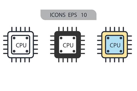 Cpu Icons Symbol Vector Elements For Infographic Web 9922306 Vector Art