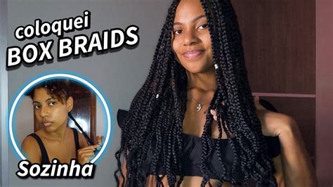 COLOCANDO TRANÇAS BOX BRAIDS SOZINHA YouTube
