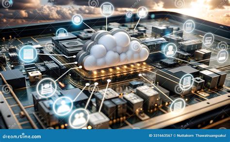 3D AI Powered Cloud Computing Frame Concept As A Clean Border Frame