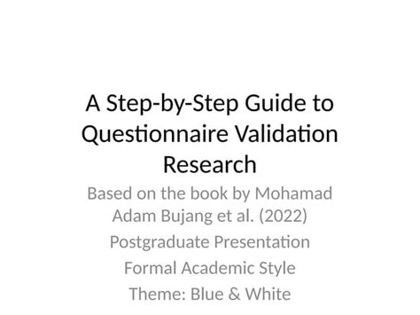 Questionnairevalidationresearchpresentationpptx
