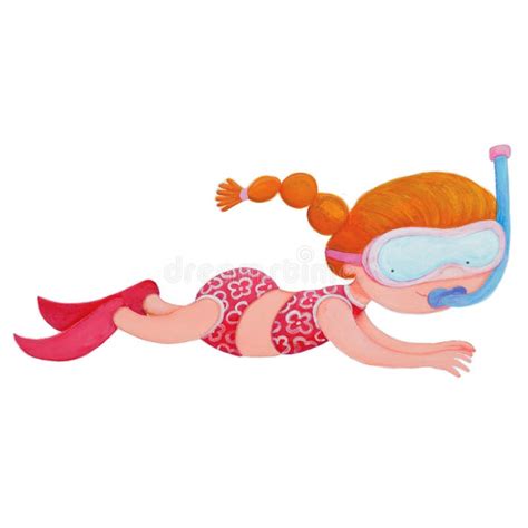 Snorkeling Girl Stock Illustrations 1101 Snorkeling Girl Stock