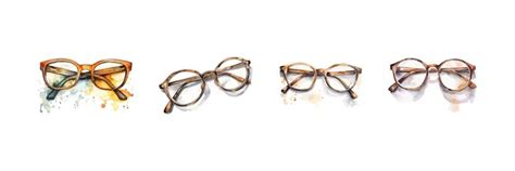 Premium Vector Glasses Watercolor Set Vector Illustration Design