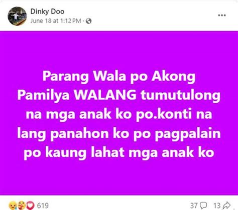 Huling Post Ni Dinky Doo Sa Socmed Nakapanlulumo Konti Na Lang