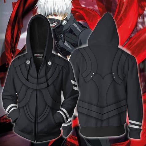 Tokyo Ghoul Kaneki Ken Cosplay Zip Up Hoodie Jacket Moveekbuddyshop