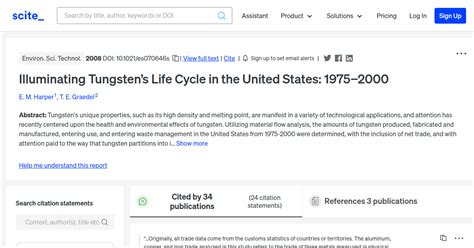Illuminating Tungsten S Life Cycle In The United States 1975−2000
