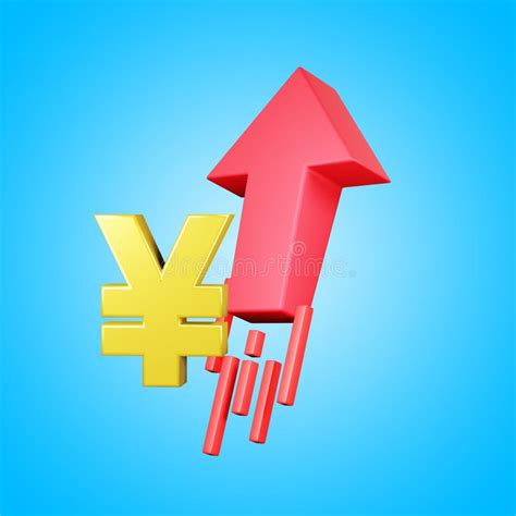 Yen Currency Chart Arrow Up 3d Render Icon Illustration Stock Illustration Illustration Of