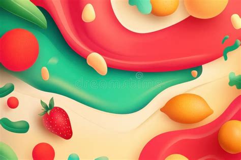 Dynamic Flow Of Groceries With Vibrant Colors And Smooth Gradients In