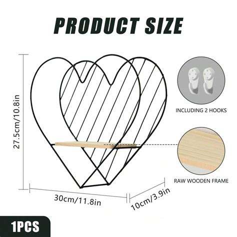 Metal Wall Shelves Wire Floating Shelves Heart Shaped Storage Shelves