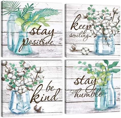 نقاشی الهام بخش با گل نقاشی دیوار هنر آبرنگ به سبک گیاهان بافت چوب چاپ نقل قول های انگیزشی