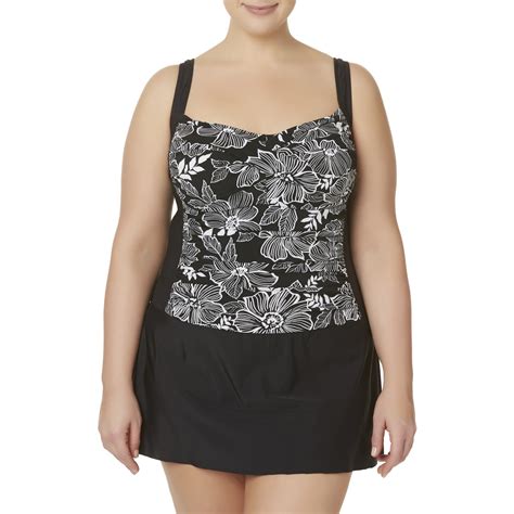 Tropical Escape Womens Plus Swim Dress Floral