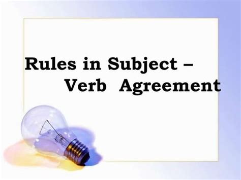 Subject Verb Agreement Rules Grade 10doc