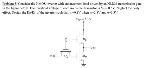 Problem 3 Consider The Nmos Inverter With Enhancement Load Driven By