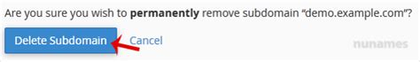 How To Remove A Subdomain In CPanel Knowledgebase NUNAMES NU
