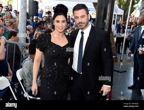Actresscomedian Sarah Silverman Left And Comedian Jimmy Kimmel