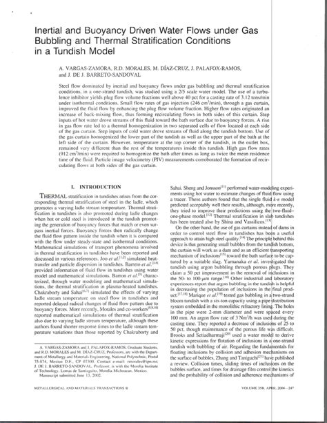 Pdf Inertial And Buoyancy Driven Water Flows Under Gas Bubbling And Thermal Stratification