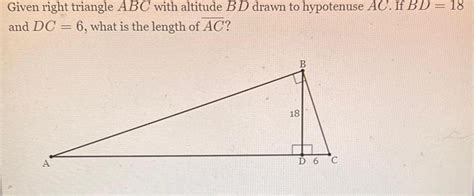 [answered] given right triangle abc with altitude bd drawn to kunduz
