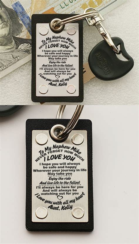 My Nephew T Personalized Daughter T Nephew Aunt Uncle T Son Poem Keychain Custom Mens