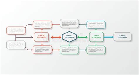 Flowchart With Interconnected Hexagonal And Rectangular Nodes On A