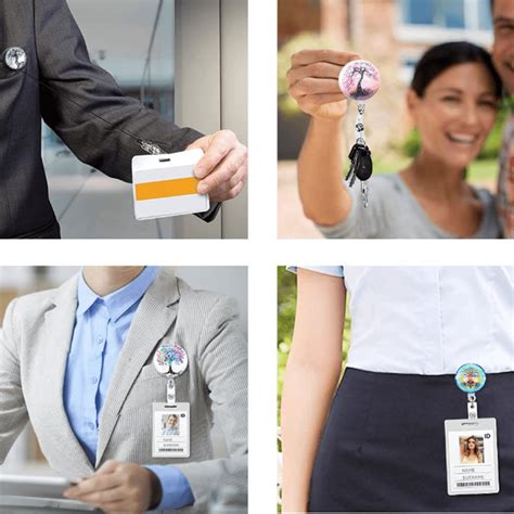 8 Piece Retractable Id Badge Scroll Holder Cute Tree Of Life Id Badge