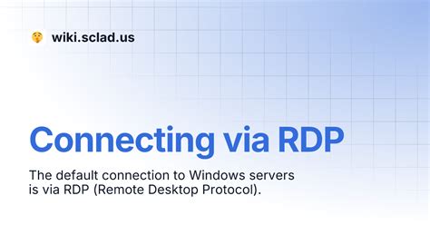connecting via rdp