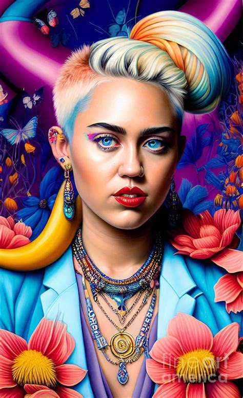 Miley Cyrus Fantasy 5 Digital Art By Veronica Crockford Fine Art America