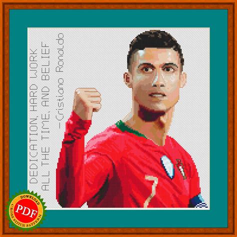 Ronaldo Cross Stitch Pattern Cristiano Ronaldo