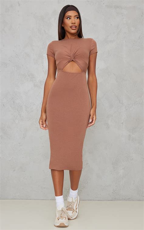 Chocolate Knot Cut Out Cap Sleeve Midaxi Dress Dresses