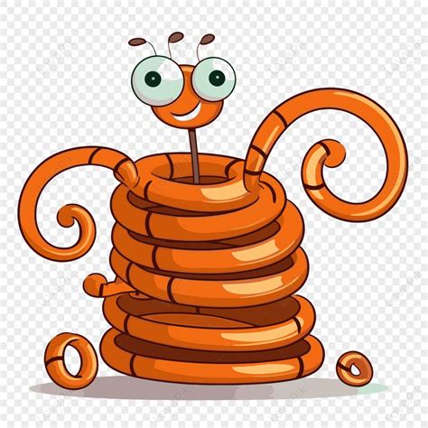 線圈剪貼畫卡通橙色蜘蛛站在一堆管子上矢量橙色卡通eps圖案素材免費下載，可愛卡通圖片，尺寸4267 × 4267px Lovepik