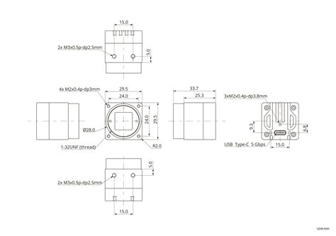 Usb3 Type C Aluminium Enclosed Camera With Onsemi Ar0822 8mp 4k Rolling Shutter With Onboard Isp