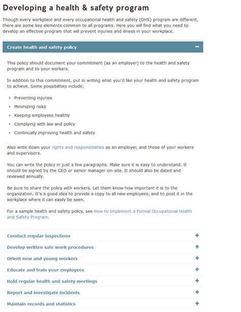 Developing A Health And Safety Program Go2hr Worksafebc