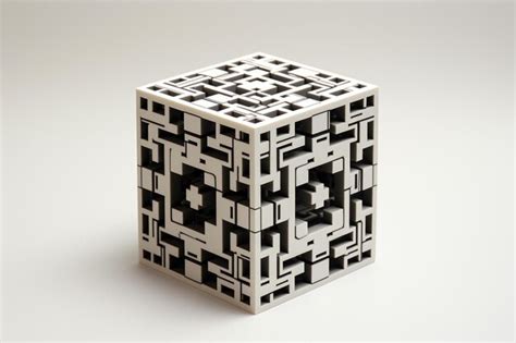 premium vector black and white checkered cube 3d perspective view