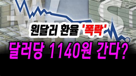 정완진tv 원달러 환율 폭락달러당 1140원 간다~~ 멋진아재tv Youtube