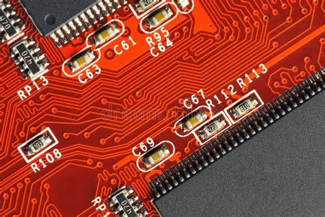 Pcb With Surface Mounted Components Stock Image Image Of Engineering