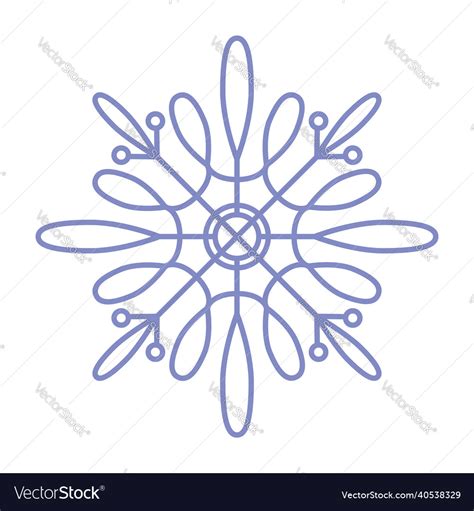Snowflake Icon Simple Flat Line Royalty Free Vector Image