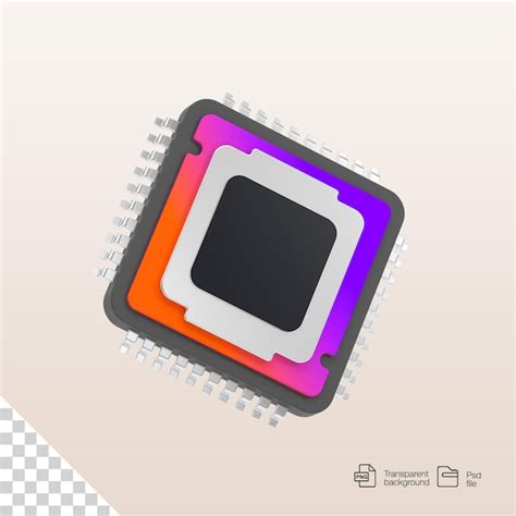 Premium PSD Cpu Icon Transparent Png Background
