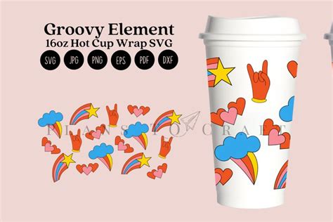 Groovy Element Starbucks 16oz Hot Cup Wrap