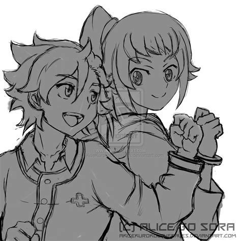 Kamiki Sekai And Hoshino Fumina Grey Scale