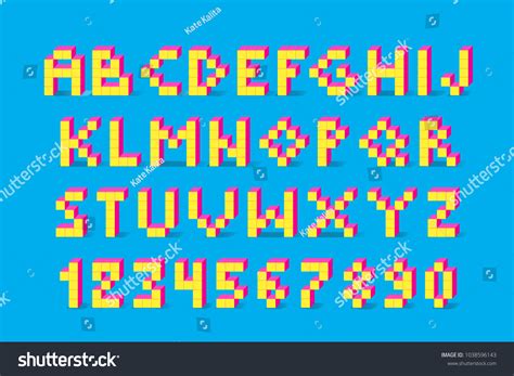 Pixel Retro Video Game Font 80s Stock Vector Royalty Free 1038596143 Shutterstock