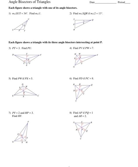 solved each figure shows a triangle with one or its angle