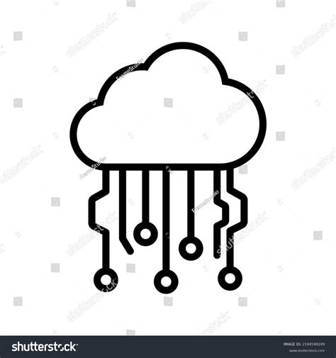 Cloud Technologies Line Icon Data Storage Stock Vector Royalty Free