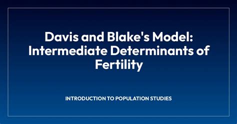 Davis And Blakes Model Intermediate Determinants Of Fertility Socio Health