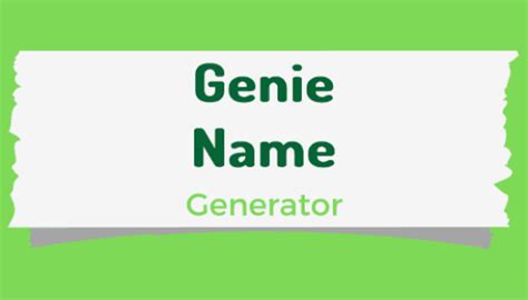 Fantasy Genie Name Generator