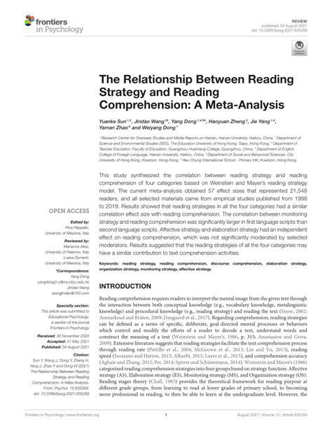 Pdf The Relationship Between Reading Strategy And Reading