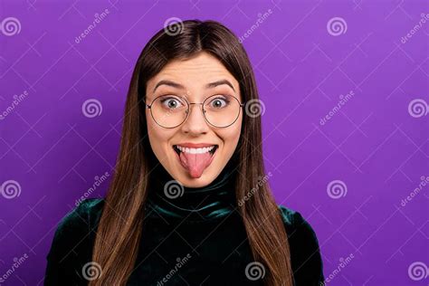 Close Up Photo Of Lovely Person Making Face Resting Laughing Wearing Eyeglasses Eyewear Isolated