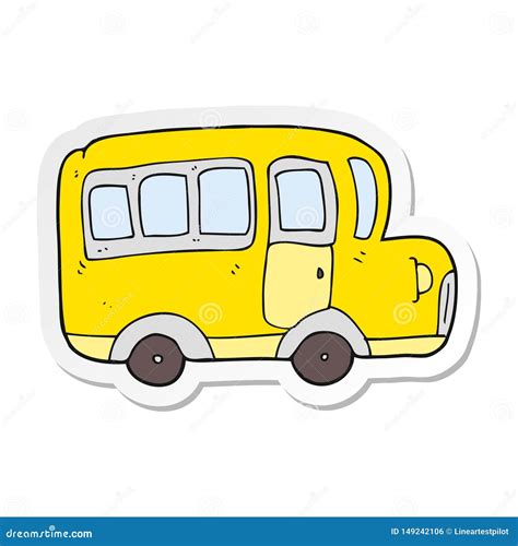 Etiqueta De Um nibus Escolar Amarelo Dos Desenhos Animados Ilustração