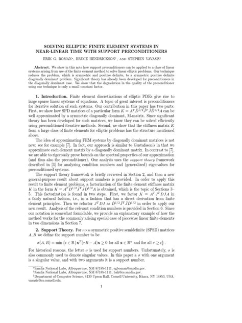 Fem Support Pdf Matrix Mathematics Finite Element Method