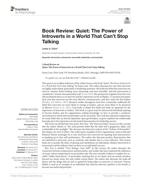 pdf book review quiet the power of introverts in a world that can t