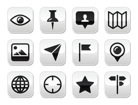 Map Travel Icons Set Royalty Free Vector Image