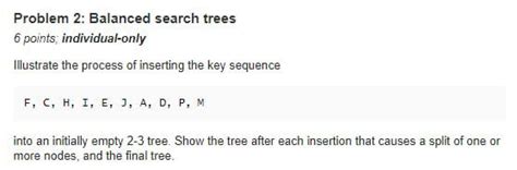 Problem 2 Balanced Search Trees 6 Points