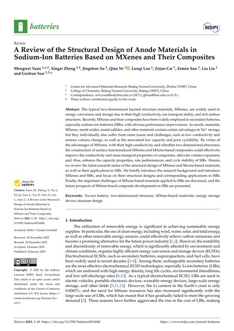 Pdf A Review Of The Structural Design Of Anode Materials In Sodium